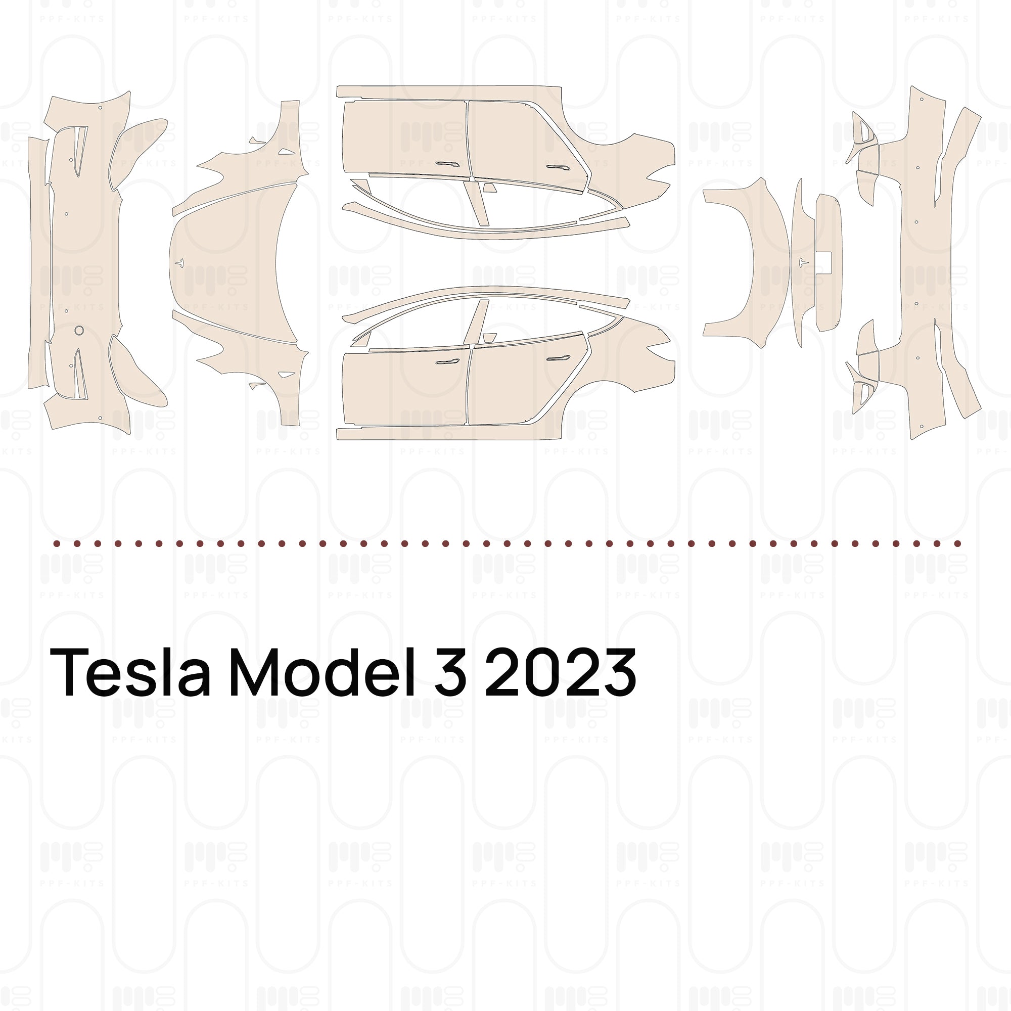 Pre-Cut PPF Tesla Model 3 2023 – PPF-Kits